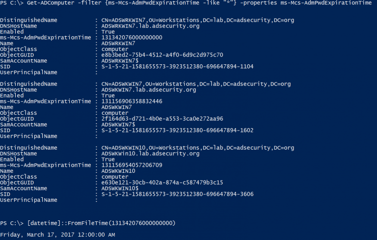 Microsoft LAPS Security & Active Directory LAPS Configuration Recon ...
