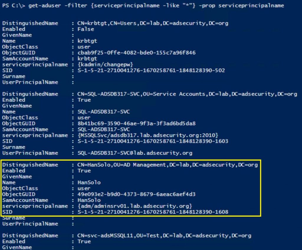 Sneaky Persistence Active Directory Trick #18: Dropping SPNs on Admin ...