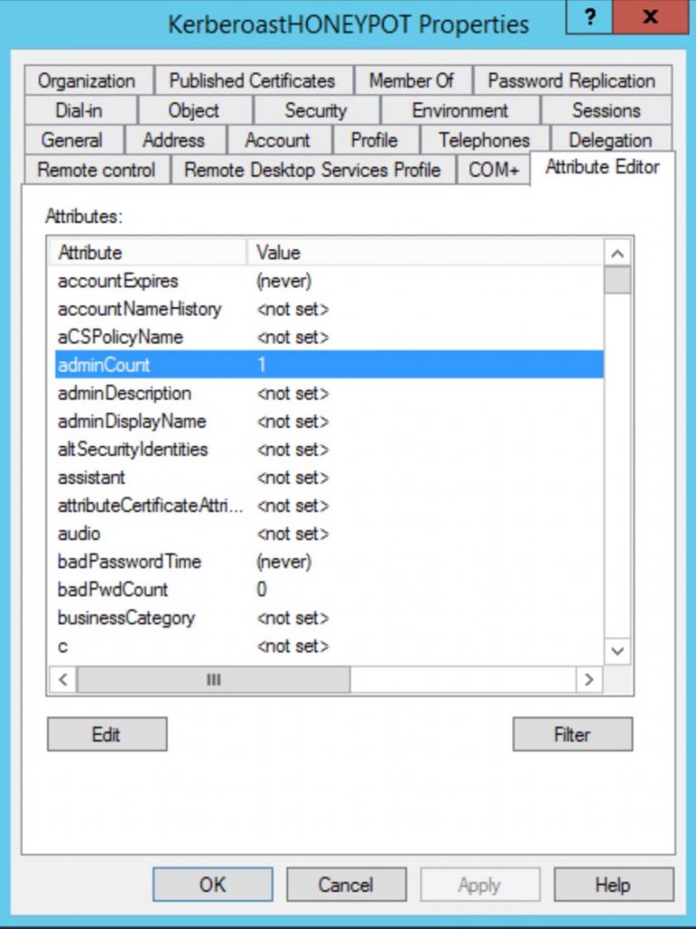Detecting Kerberoasting Activity Part 2 – Creating a Kerberoast Service Account Honeypot ...