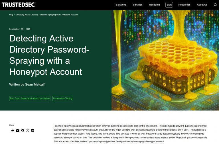 Detecting Active Directory Password Spraying Article – Active Directory & Azure AD/Entra ID Security